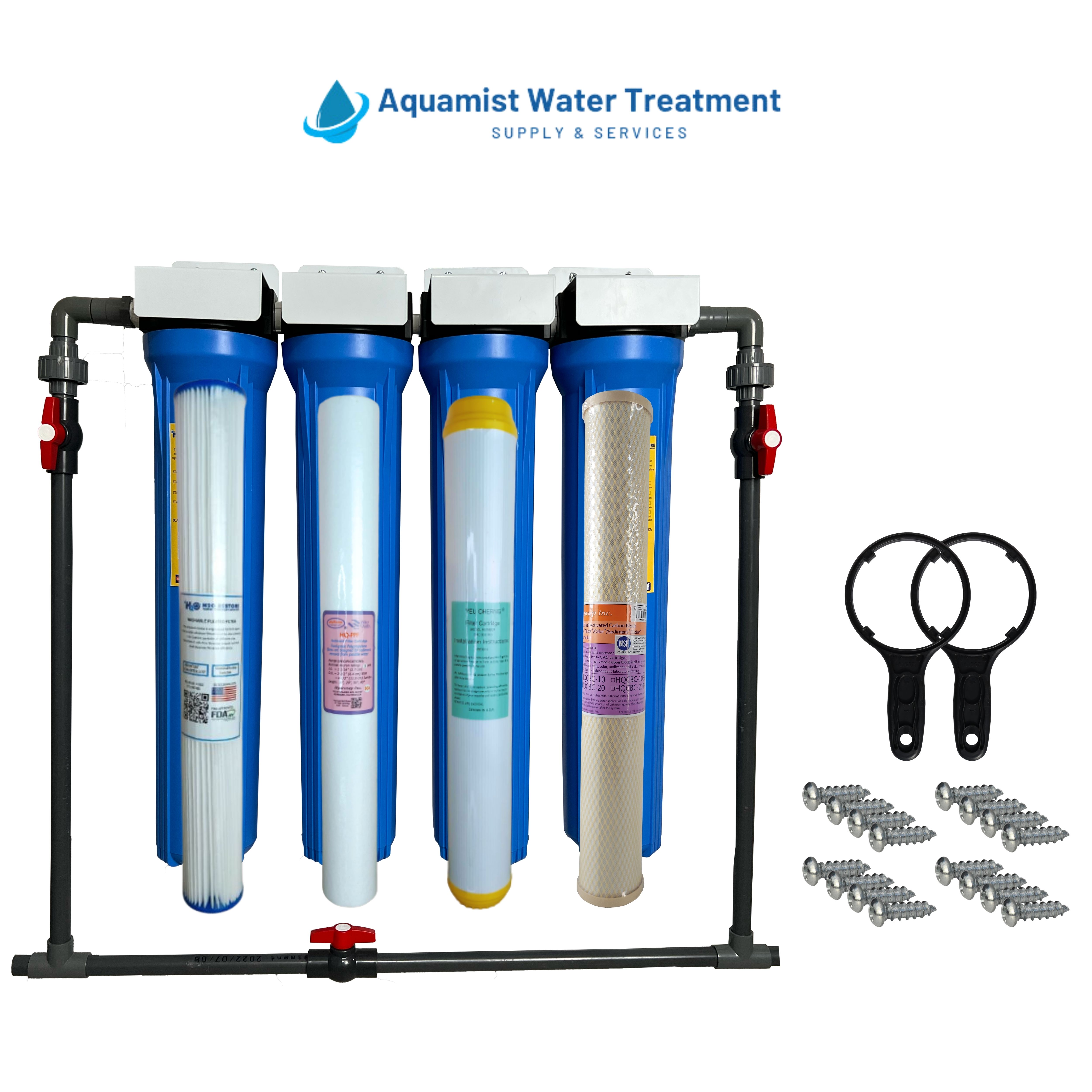 4 Stages Water Filter Deepwell Premium Heavy Duty Complete Set with PVC ...