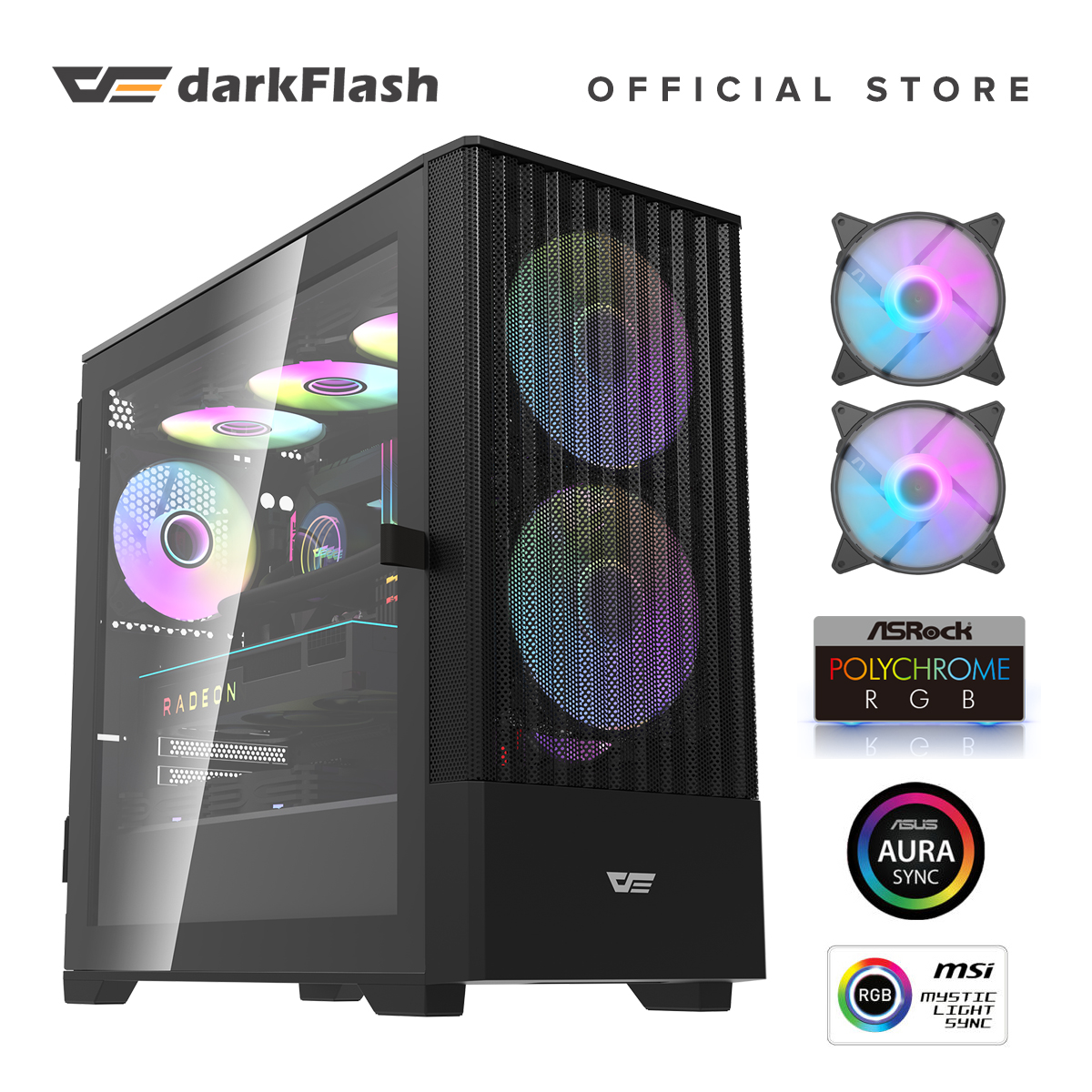 darkFlash DK415M Door Opening of Tempered Glass LUXURY M-ATX Gaming ...