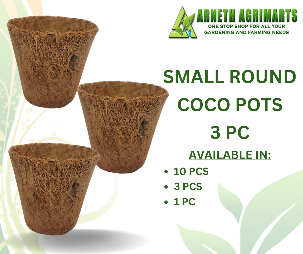 ROUND COCO POTS 3 INCH natural coco fiber pot for garden home office ...