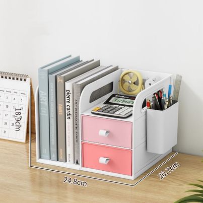 H10 Bookshelf Folder Storage Box on The Desk Simple File Rack Pen ...