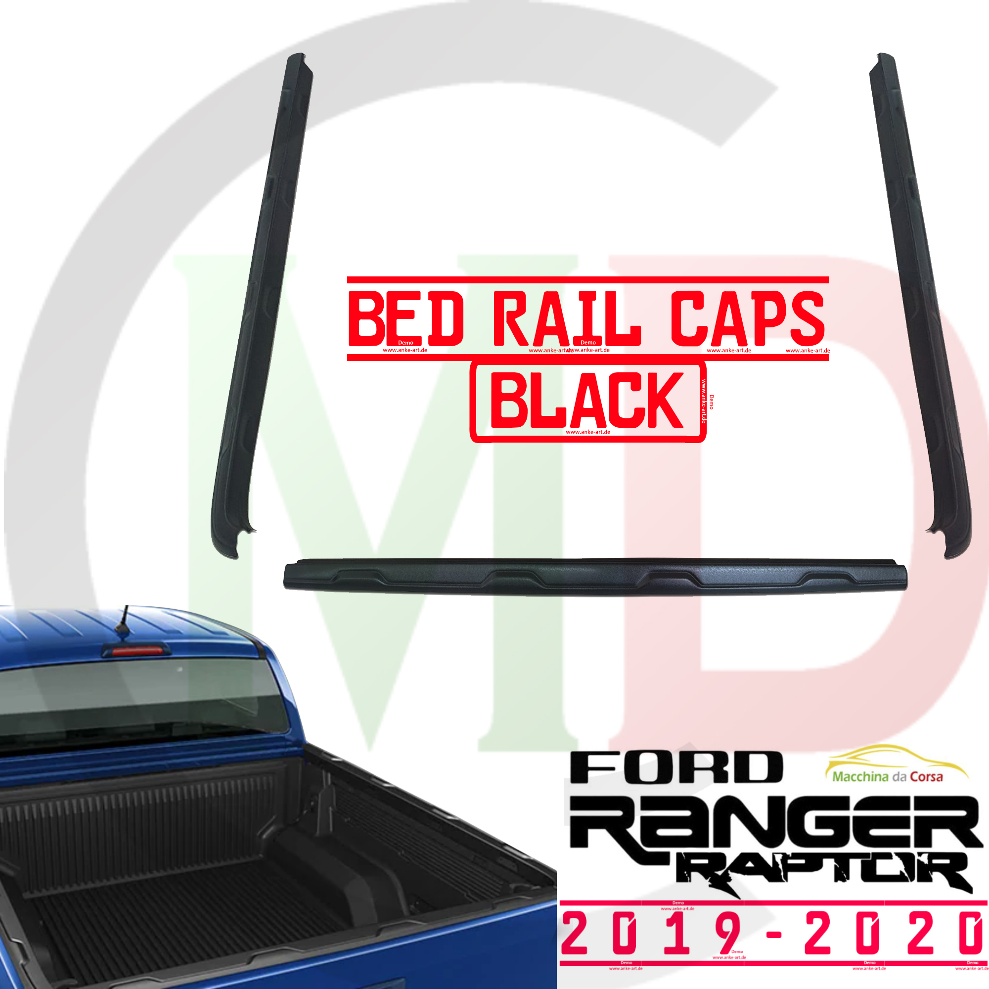 Ford Ranger Raptor / Ford Raptor 2019-2020 Bed Rail Caps / Rail Guard ...