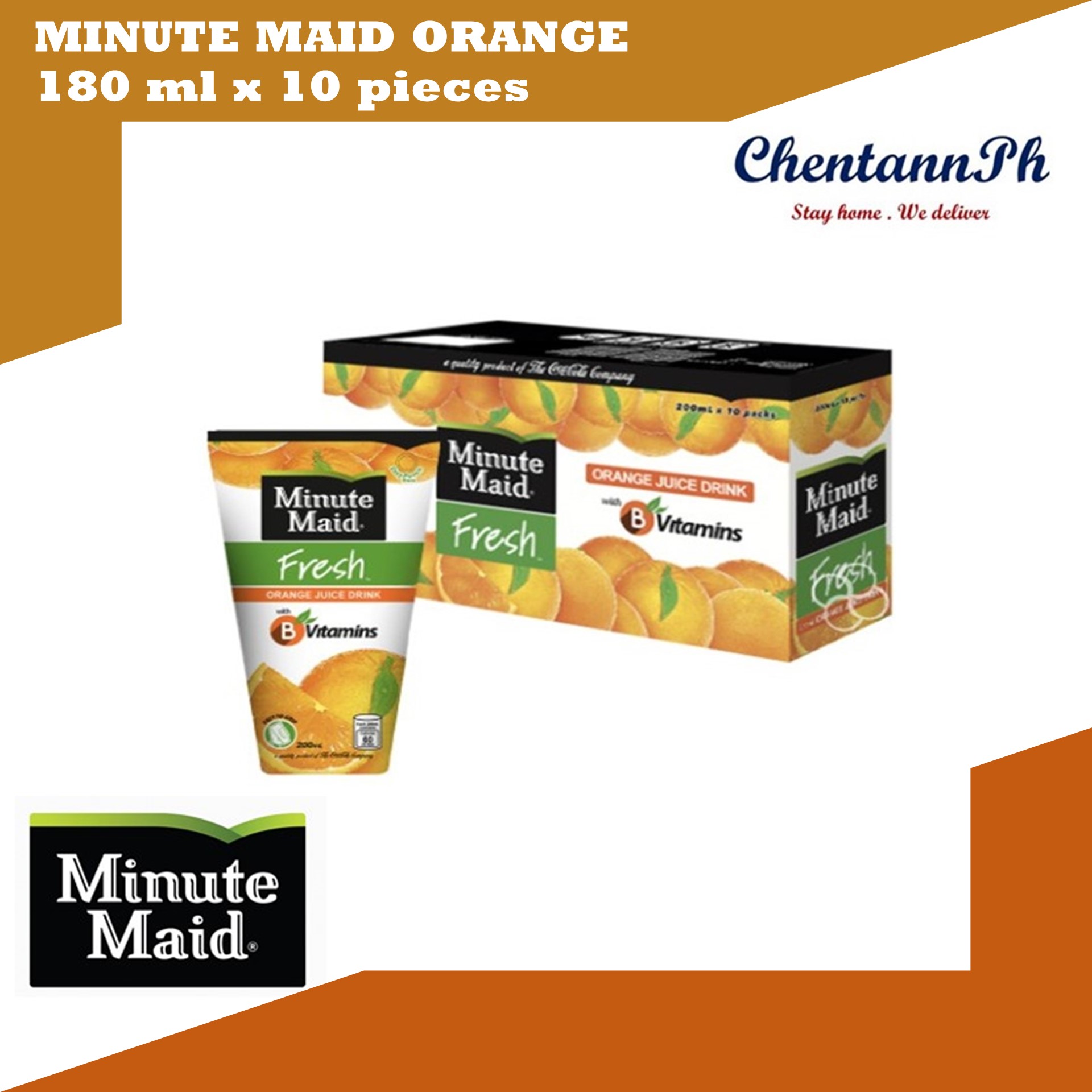 MINUTE MAID Fresh Orange Juice Drink Tetra Pack 180mL x 10 pieces ...