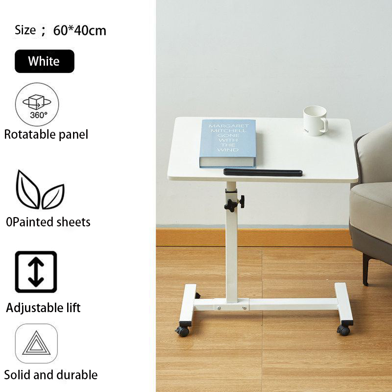 Upgraded foldable mobile bedside table Side bedside table with 4 brake ...