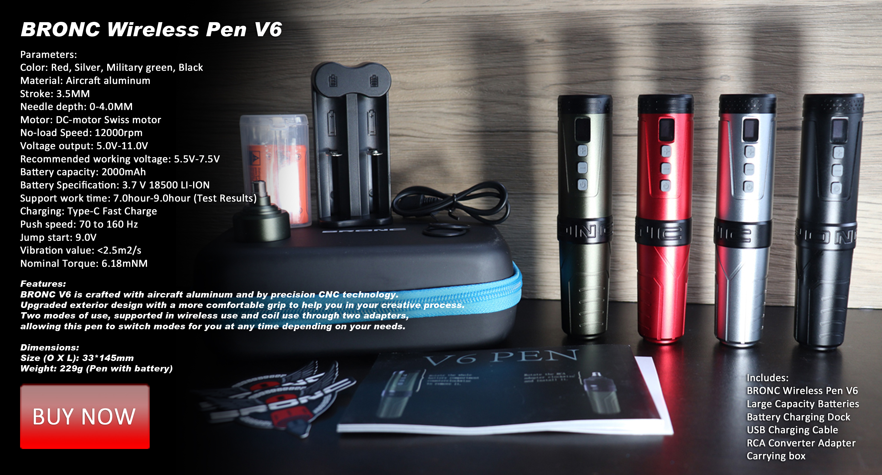 BRONC V6 Wireless Pen Swiss Motor | Lazada PH