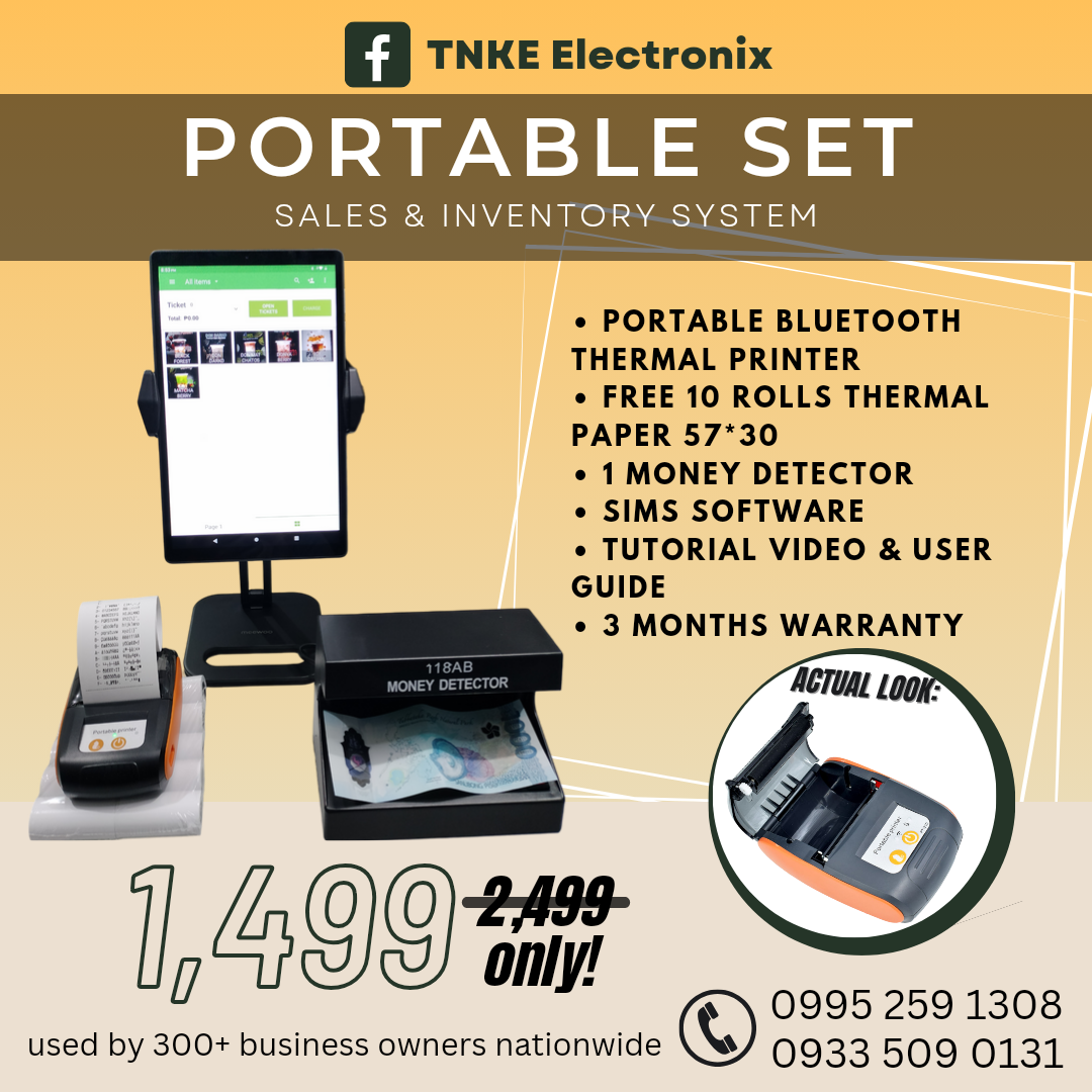 THERMAL PORTABLE PRINTER + THERMAL PAPER + MONEY DETECTOR + FREE POS ...