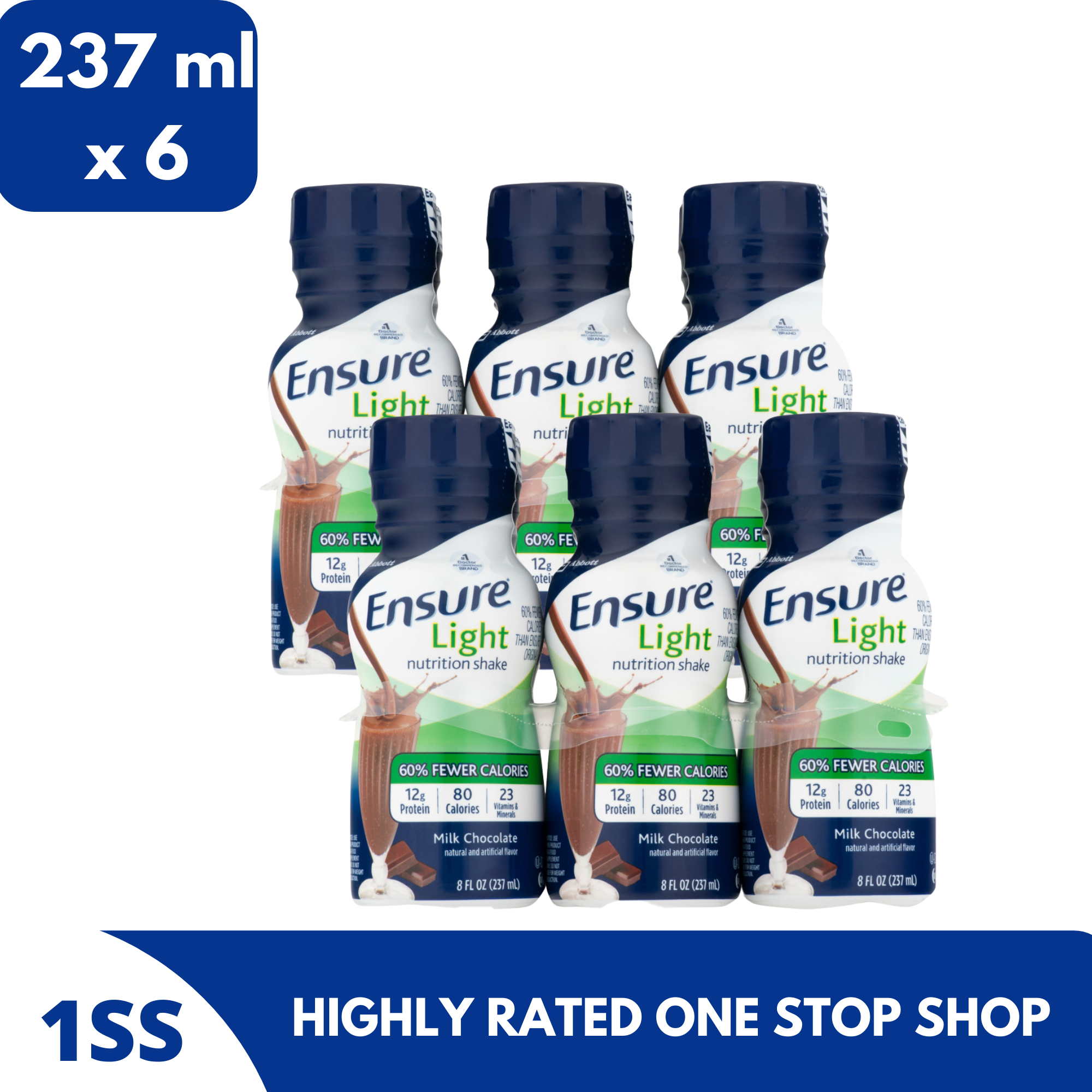 Ensure Light Nutrition Shake Milk Chocolate, 237ml set of 6 | Lazada PH