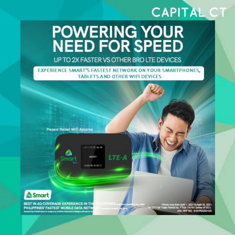 COD SMART BRO POCKET WIFI LTE ADVANCED with 250 Load Voucher | Lazada PH