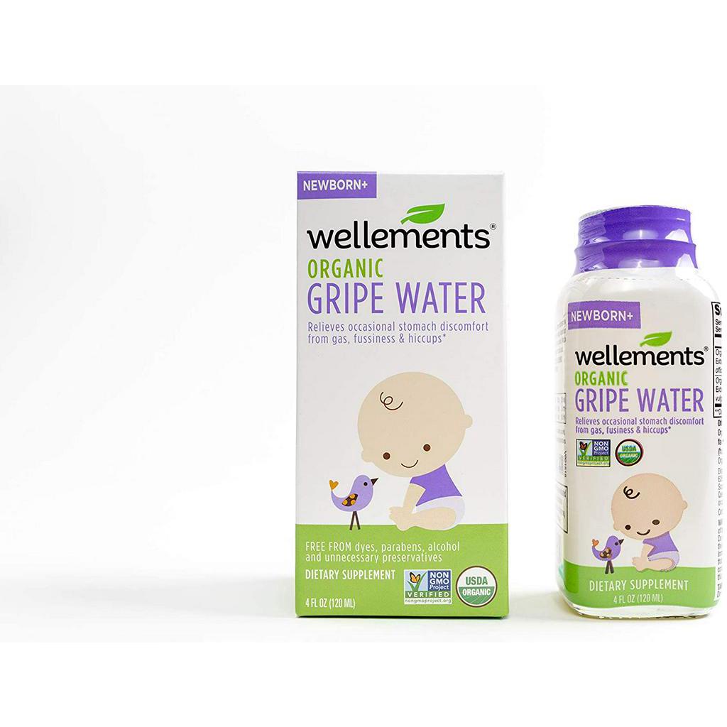 Wellements Organic Gripe Water, 4 fl.oz / 120ml, Eases Baby's Stomach ...