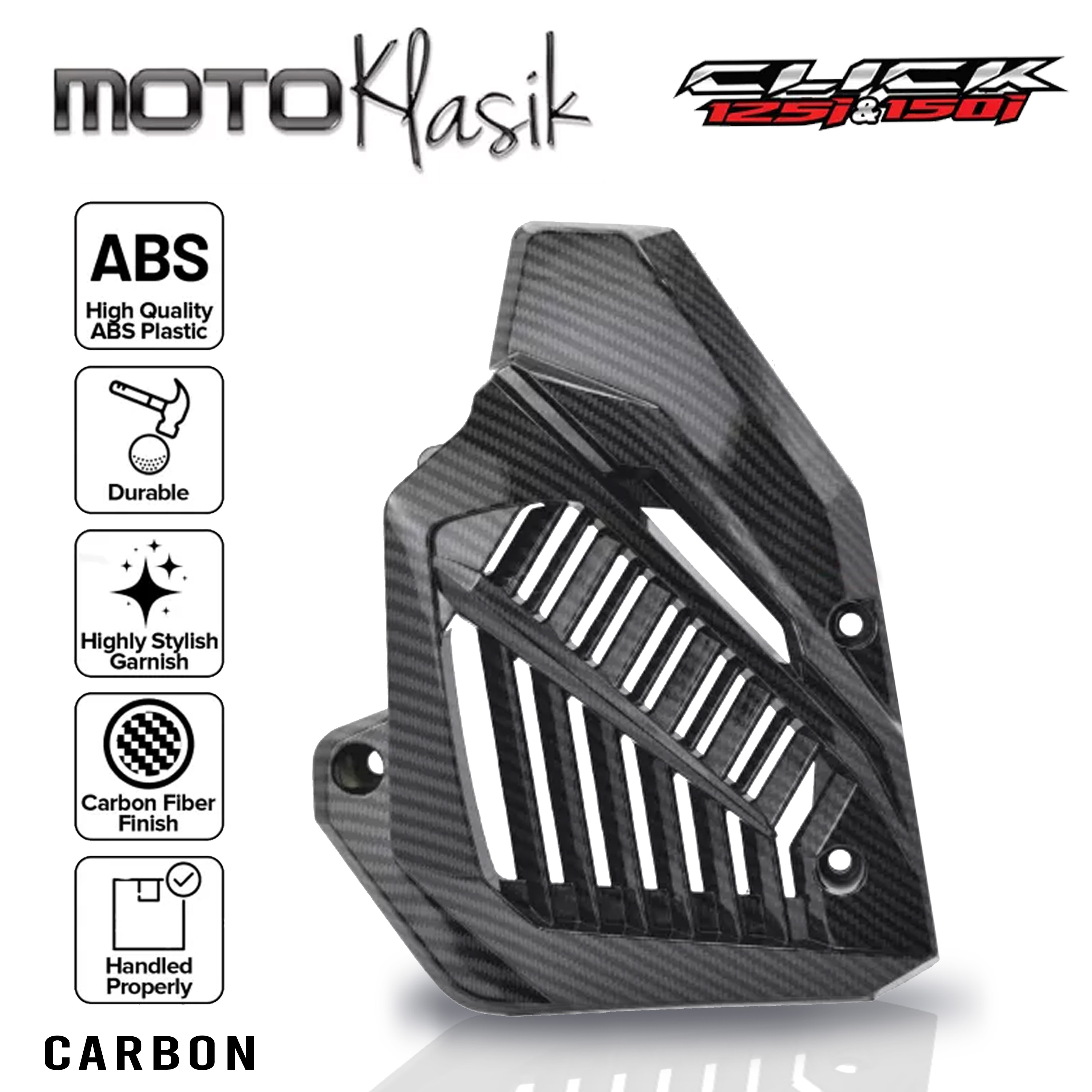 MOKOTO HONDA CLICK 125i/150i V2 GAME CHANGER RADIATOR COVER CARBON FOR ...