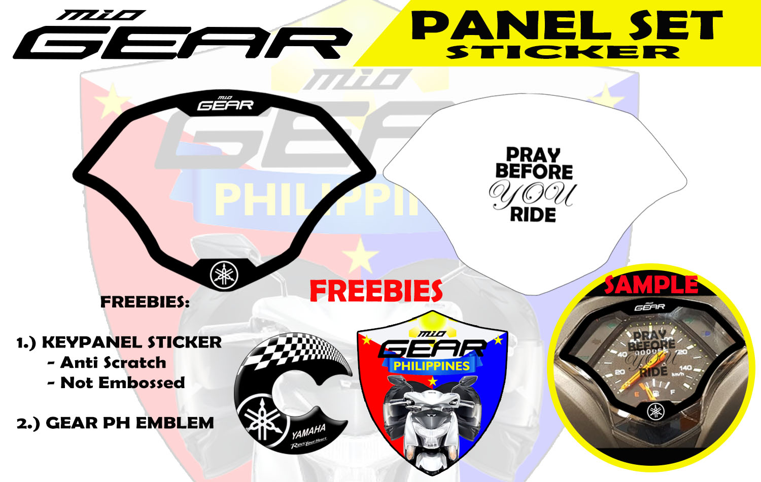 YAMAHA MIO GEAR PANEL SET PROTECTOR WITH FREEBIES / MIO GEAR ...