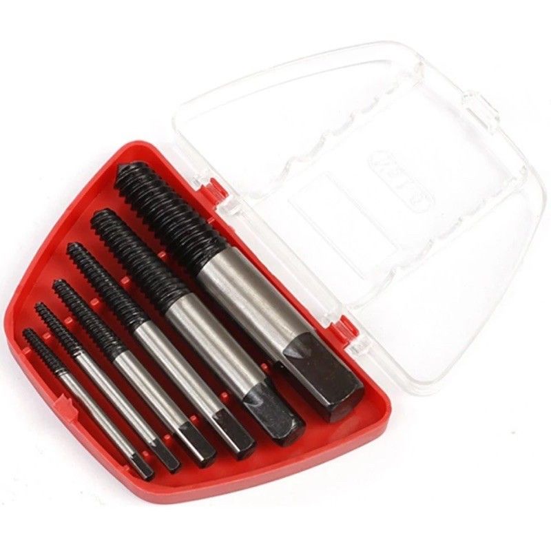6PCS Broken Bolt Screw Driver Extractor Remover Set Easy Out Drill Bits ...