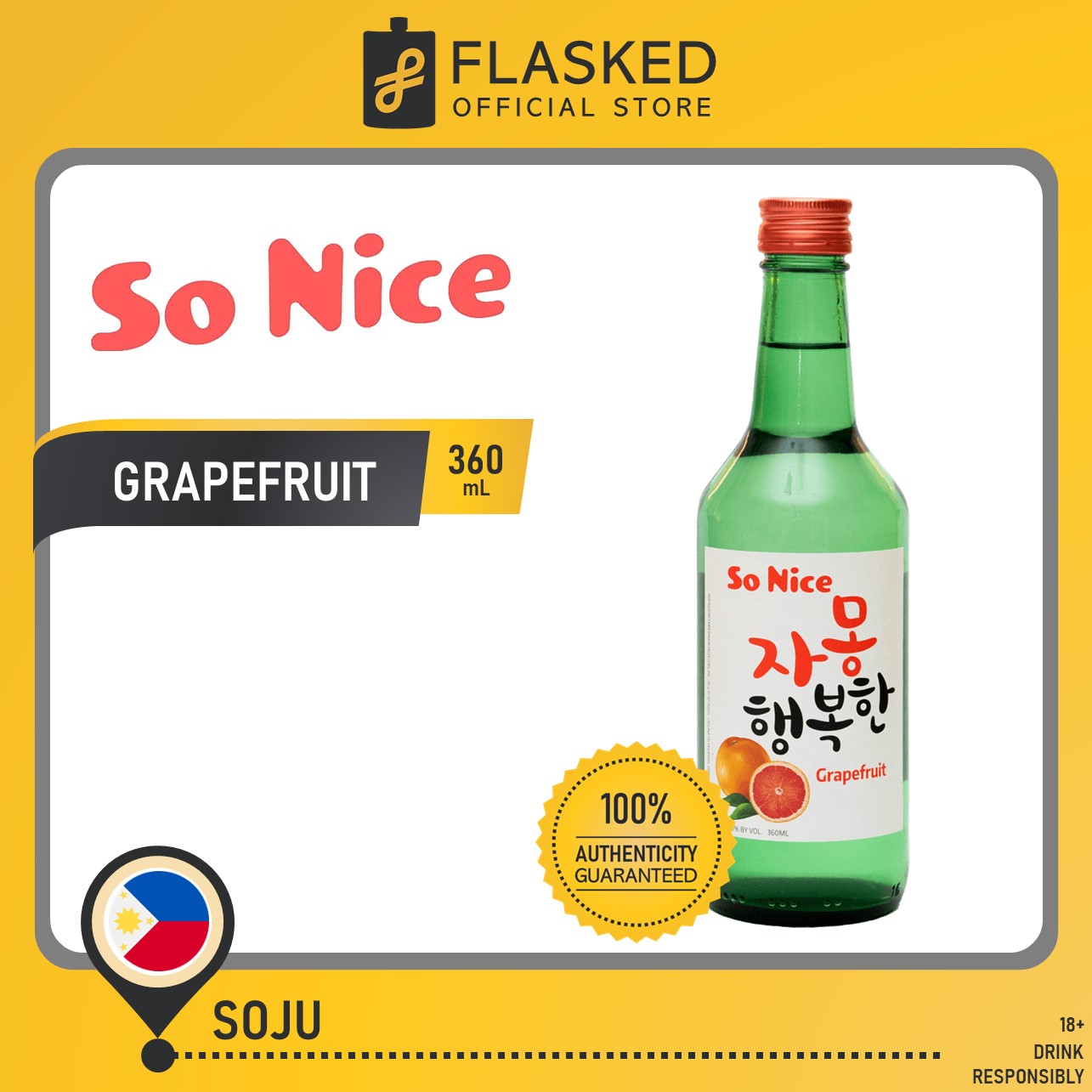 So Nice Soju Grapefruit 360ml | Lazada PH