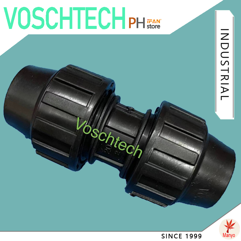 VOSCHTECH Black 1/4 1/2 3/4 1 2 inch Connector Fittings Compression PE Coupling | Lazada PH
