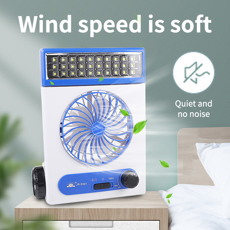 AKZ Solar Power Rechargeable LED Light Fan 3 In 1 Solar Charging Fan ...