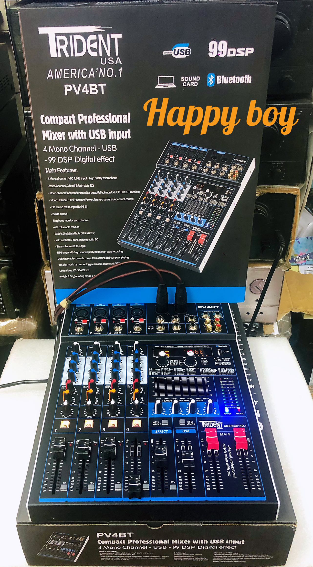 8 channel sound mixer Trident PV8BT 8-channel mixer with USB and ...