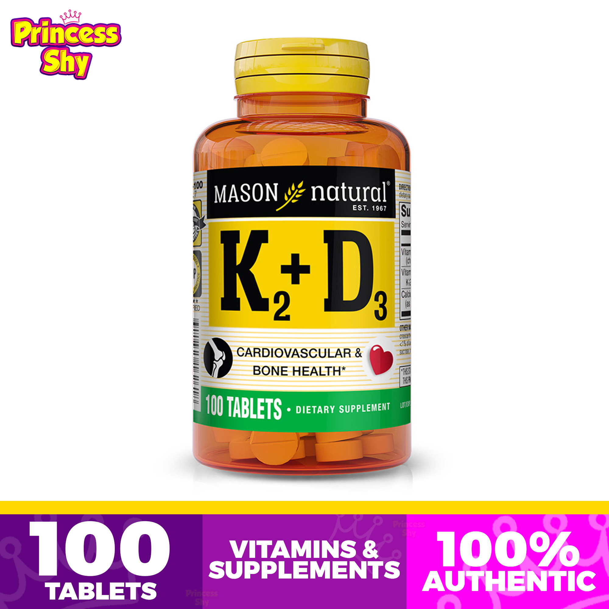 Mason Natural Vitamin K2 Plus VITAMIN D3 100 Tablets | Lazada PH