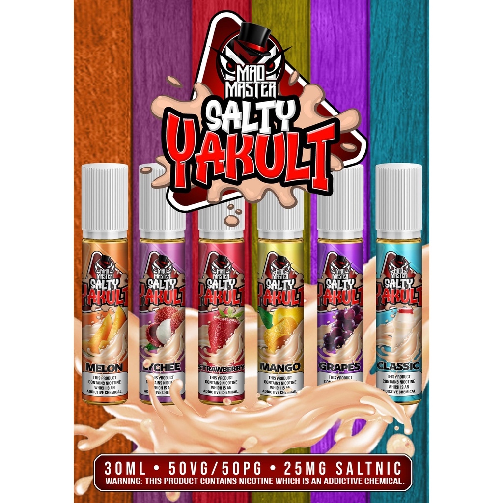 Legit SALTY YAKULT MadMaster 25mg 30ml 50VG/50PG SaltNic Vape Juice E ...