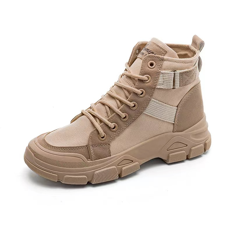 LE- D01 Trendy Jessica Canvas Lace Up High Boots | Lazada PH