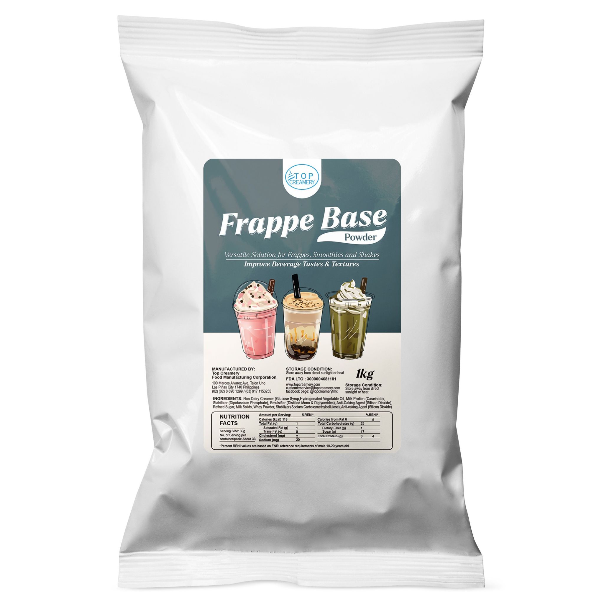 TOP CREAMERY FRAPPE BASE POWDER 1KG | Lazada PH