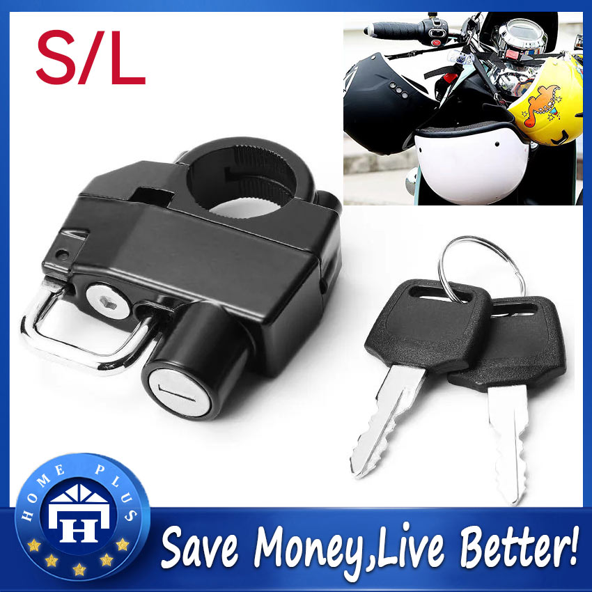 【Local Delivery】 Universal Anti-Theft Helmet Security Lock Metal Black ...
