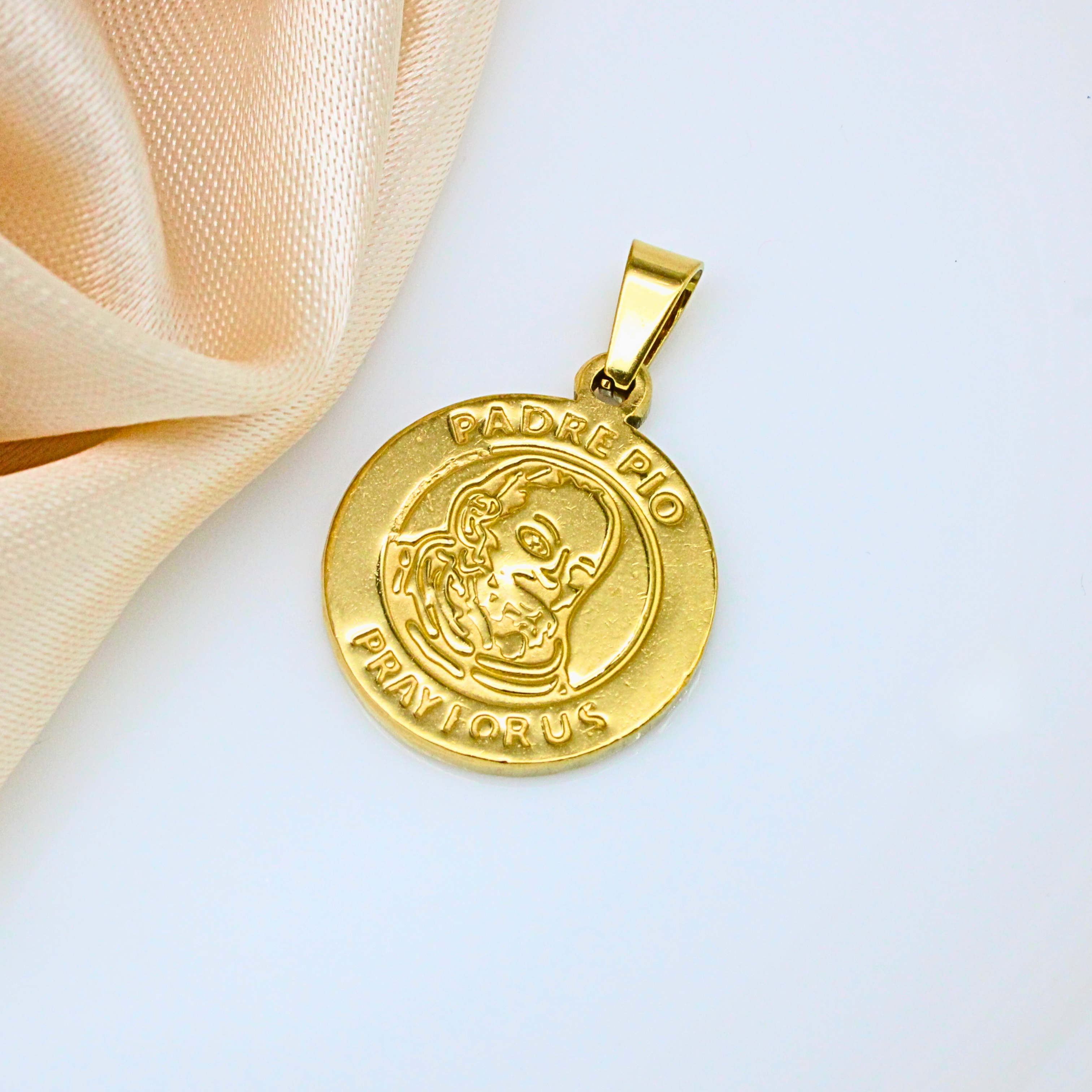 【GnG】Padre Pio and Religious Stainless Gold Pendant Women's Jewelry ...