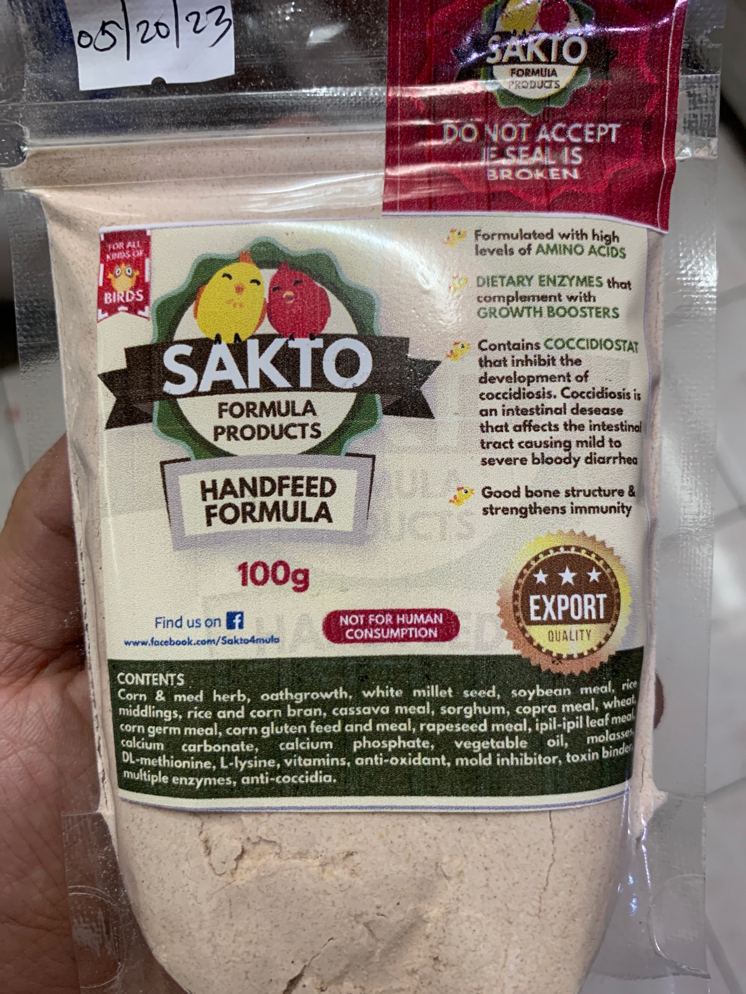 SAKTO HANDFEED FORMULA 100g | Lazada PH