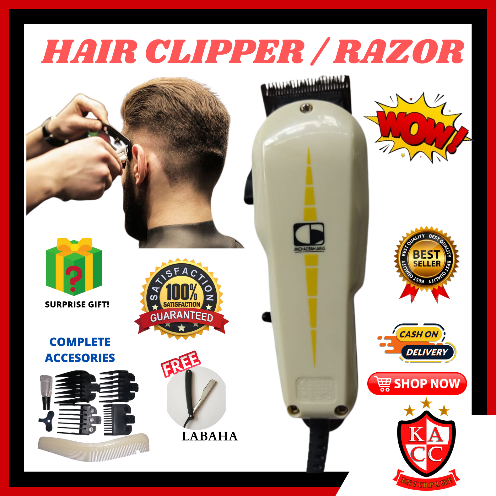 [KACC] Super Power Professional Clipper Razor Men Haircut Grooming ...