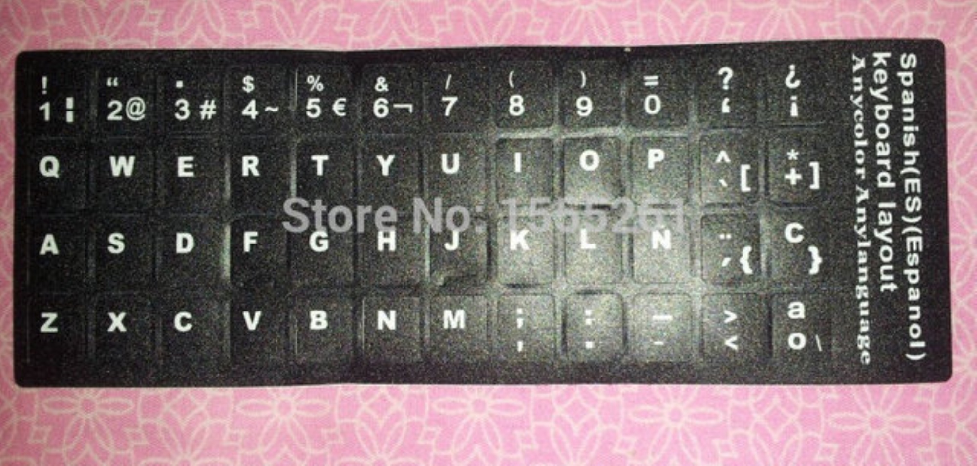 (2pcs) laptop stickers Tablet PC Keyboard Sticker Opaque QWERTY Spain ...