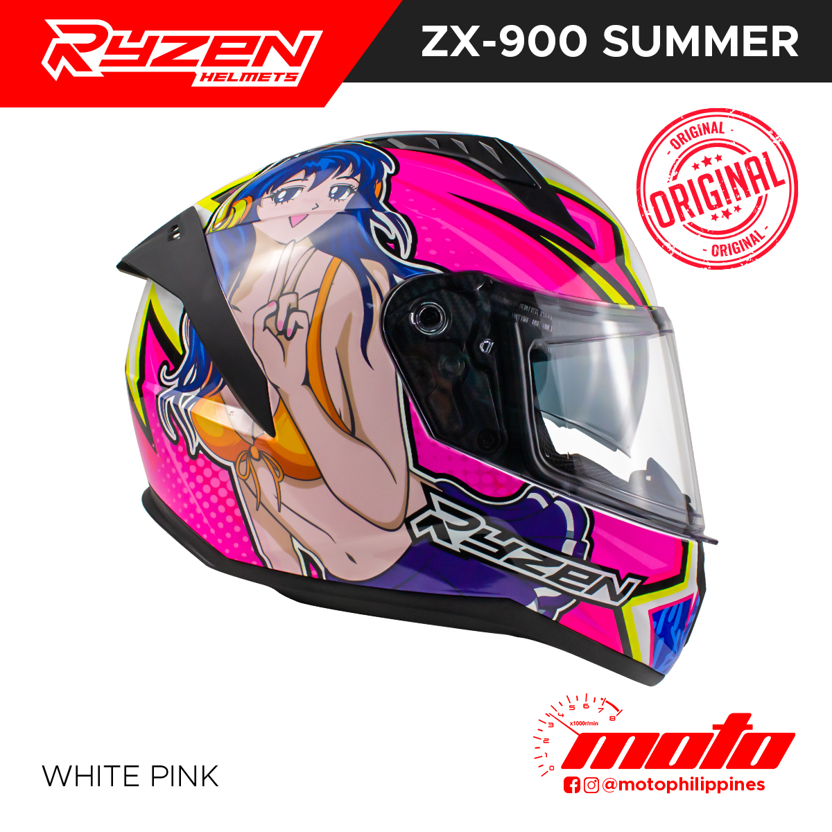 RYZEN ZX-900 Summer Dual Visor Full Face Helmet | Lazada PH