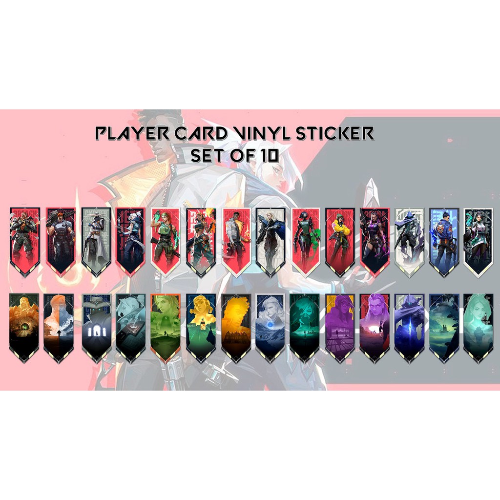 Valorant Player Card Vinyl Sticker Set of 10 | Lazada PH