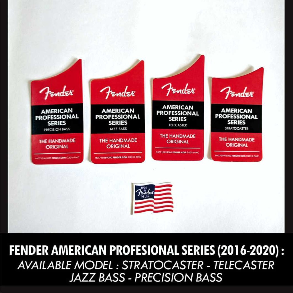 Fender USA Sticker Pickguard Guitar And Bass Pickguard Sticker Set ...