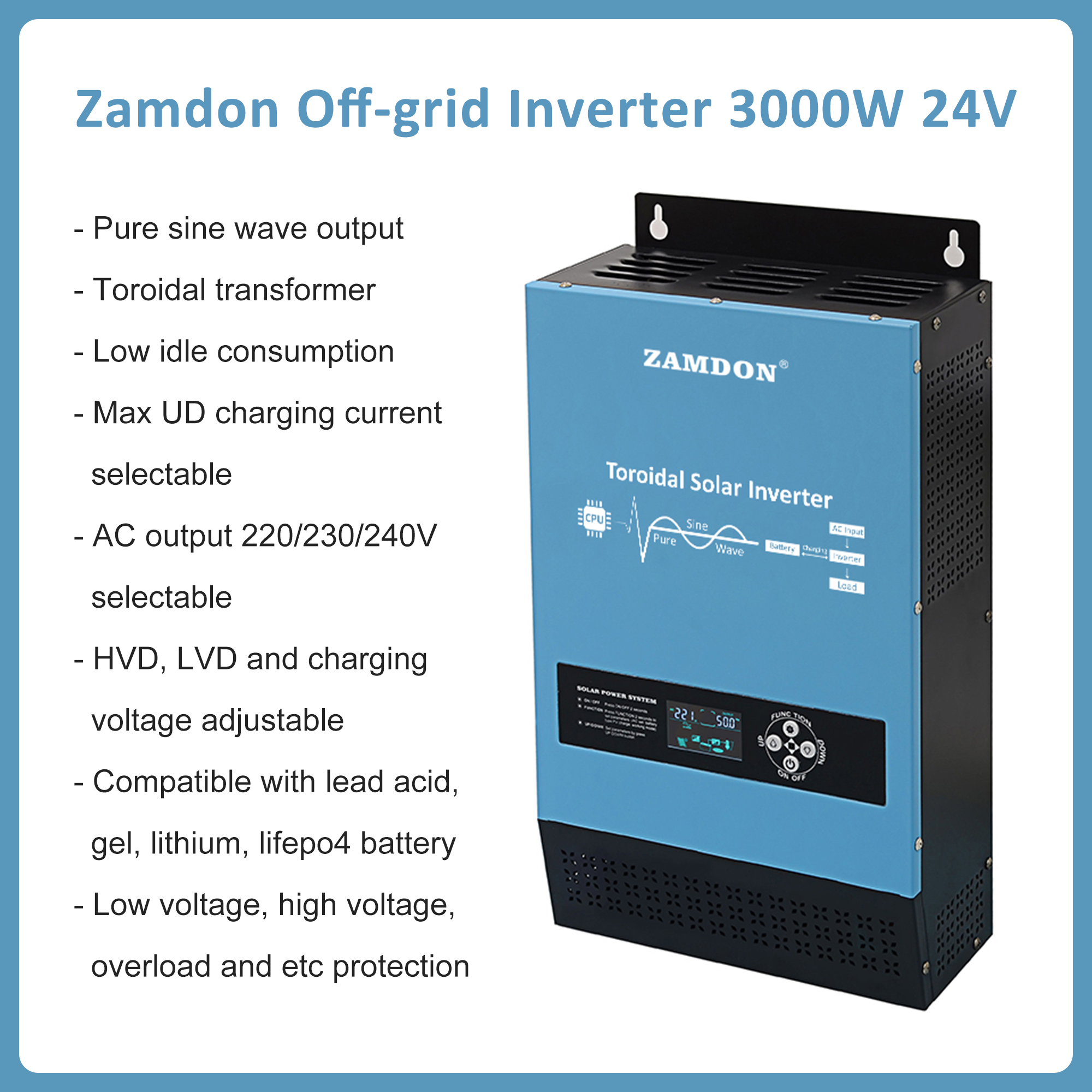 Zamdon Toroidal Off-grid Inverter 24V3000W | Lazada PH