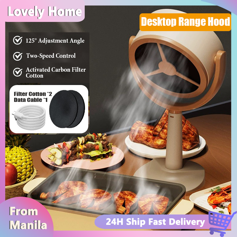 【PH Delivery】 Desktop Range Hood with 2 Speed Exhaust Fan Mini Desktop ...