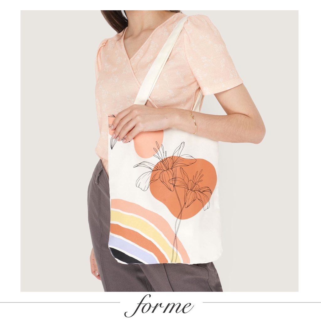 ForMe Graphic Canvas Tote Bag for Women (Off White) | Lazada PH