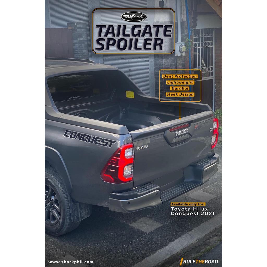 Shark Tailgate Spoiler for Toyota Hilux Conquest 2021 - 2022 | Lazada PH