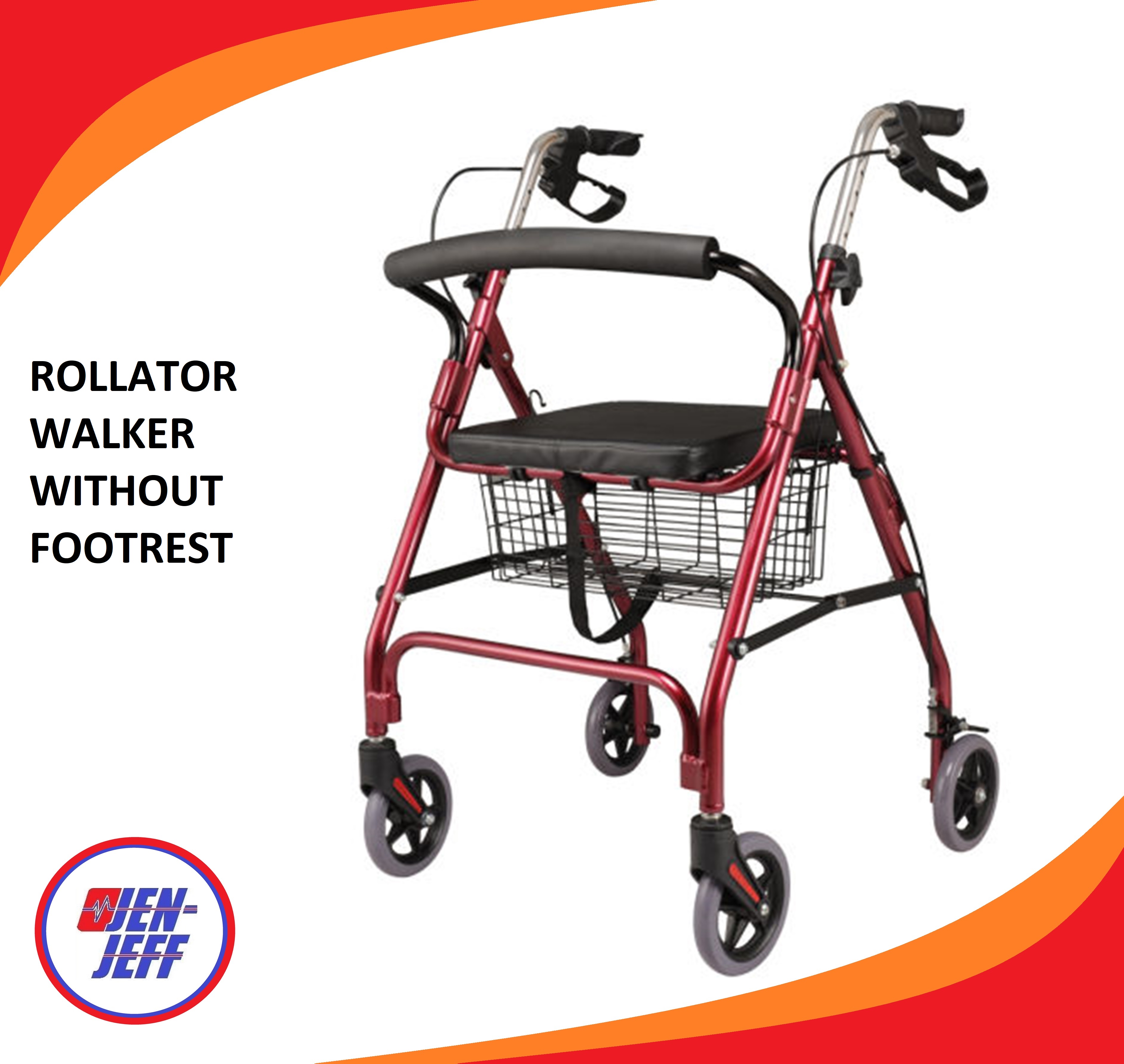 Rollator Walker with Footrest Rollator Walker without Footrest 4 Wheels ...