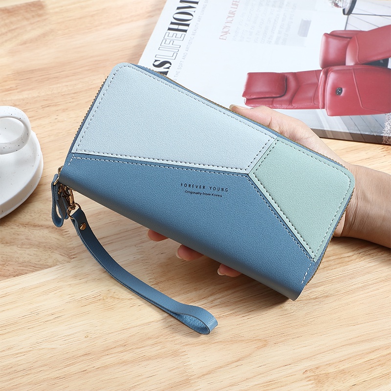 UISNMALL #6119 Double Zipper Clutch Wallet Ladies Wallet Long Fashion ...