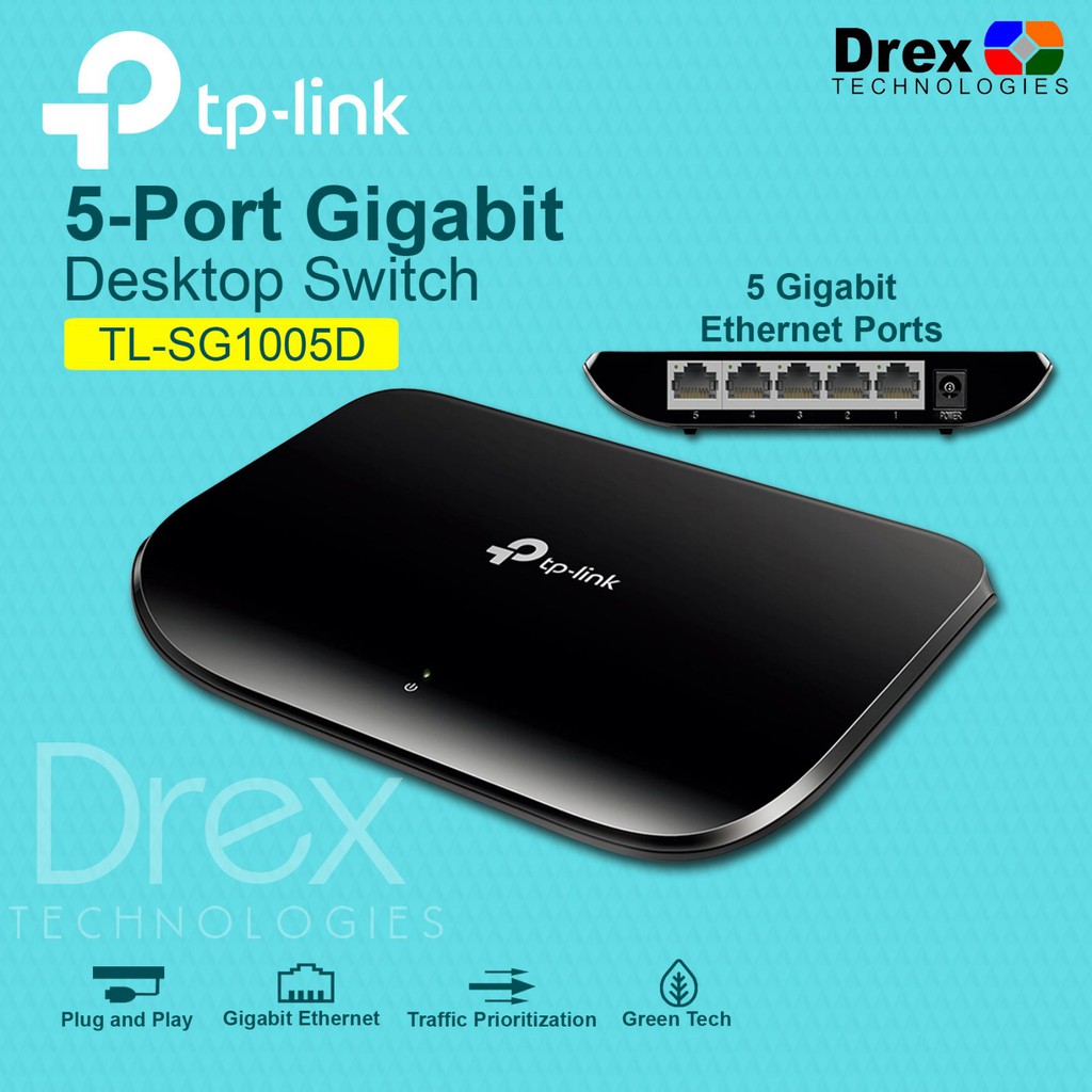 TP-LINK TL-SG1005D 5 Port Gigabit Desktop Switch Hub 10/100/1000Mbps ...
