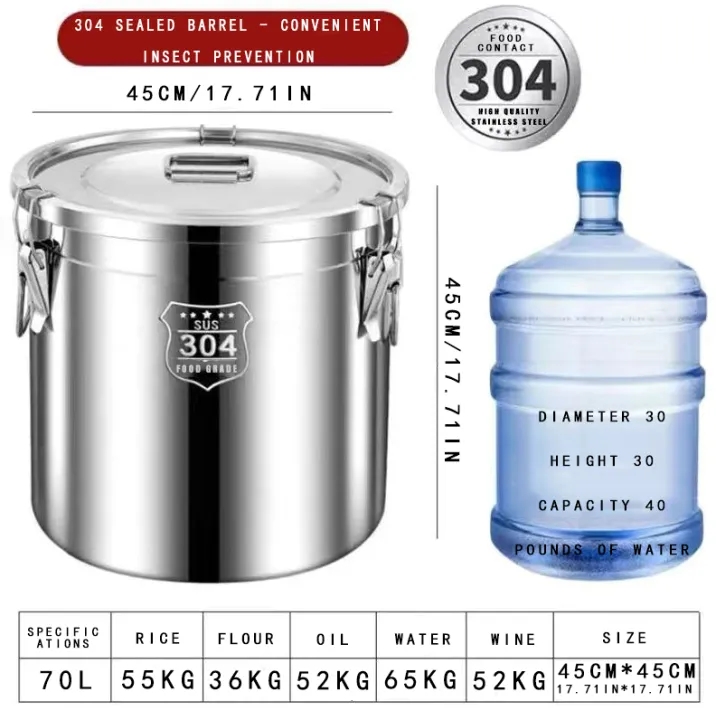304 stainless Steel Rice Dispenser 25kilos Sealed Food Storage ...