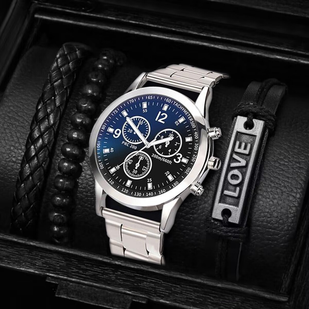 2PCS Suit Steel Belt Quartz Clock Men's Business Formal Watch | Lazada PH