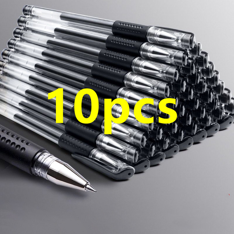 50Pcs ballpen Gel Pen black Refill ballpen frosted full needle pens ...