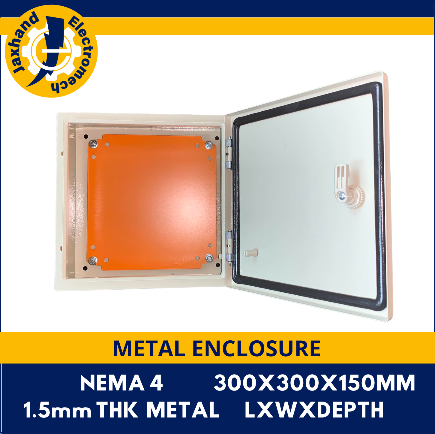Metal Enclosure 300mm(L) X 300mm(W) X 150mm(D), IP65 / Metal Box ...