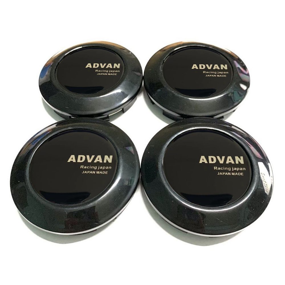 4pc 76mm Advan Racing Car Wheel Centre Cap Black Chrome Cap Modified ...
