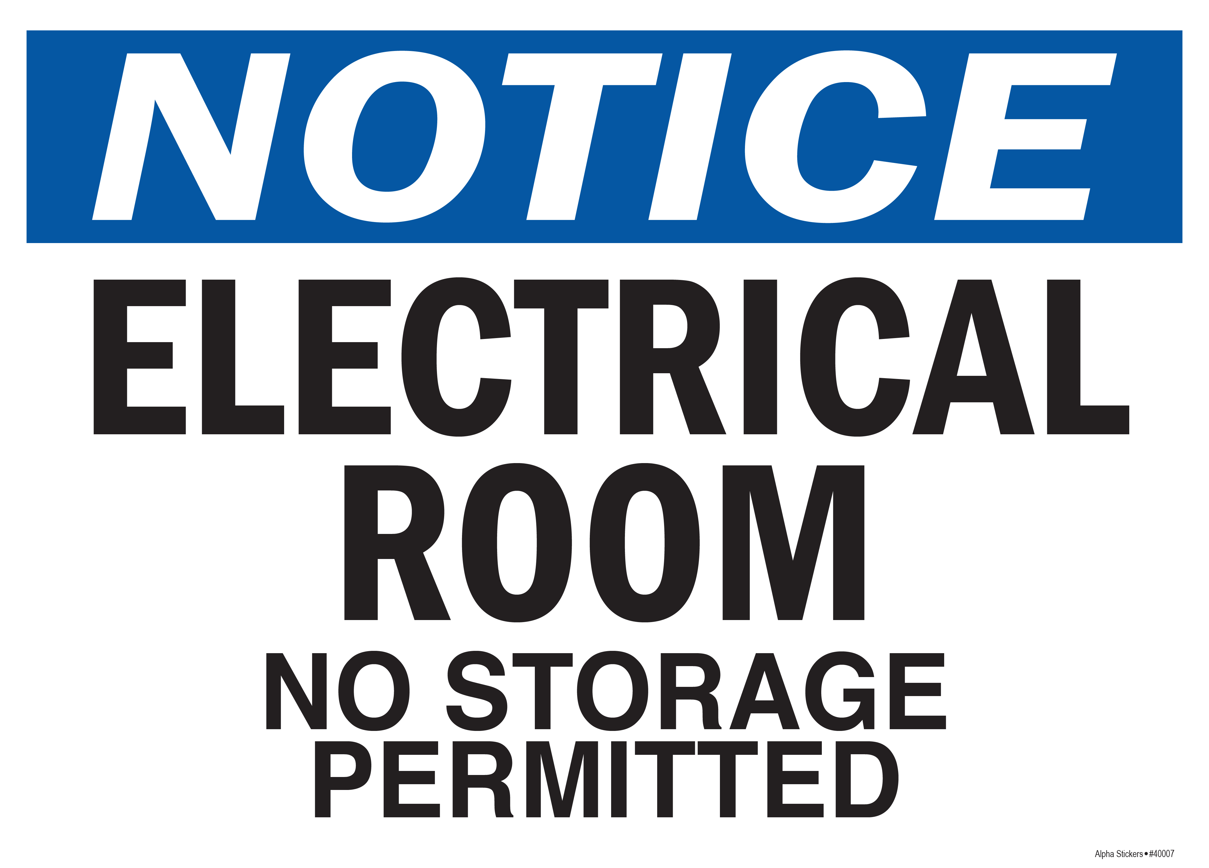 Electrical Room Signs Notice Electrical Room Vinyl Sticker Size: 14"W x ...