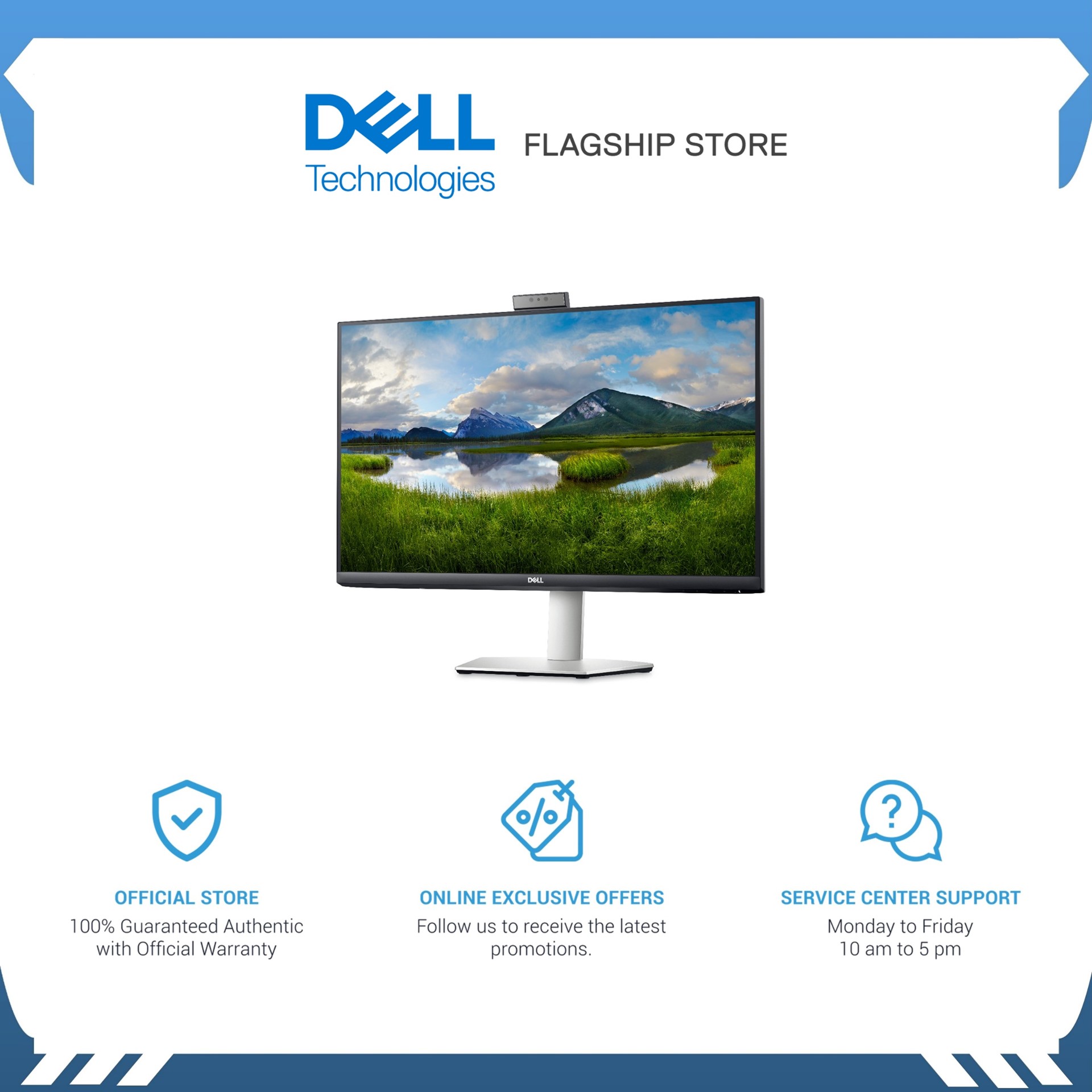 Dell S2722DZ Monitor (27-inch, LED, 2560 x 1440 at 75 Hz, In-plane ...