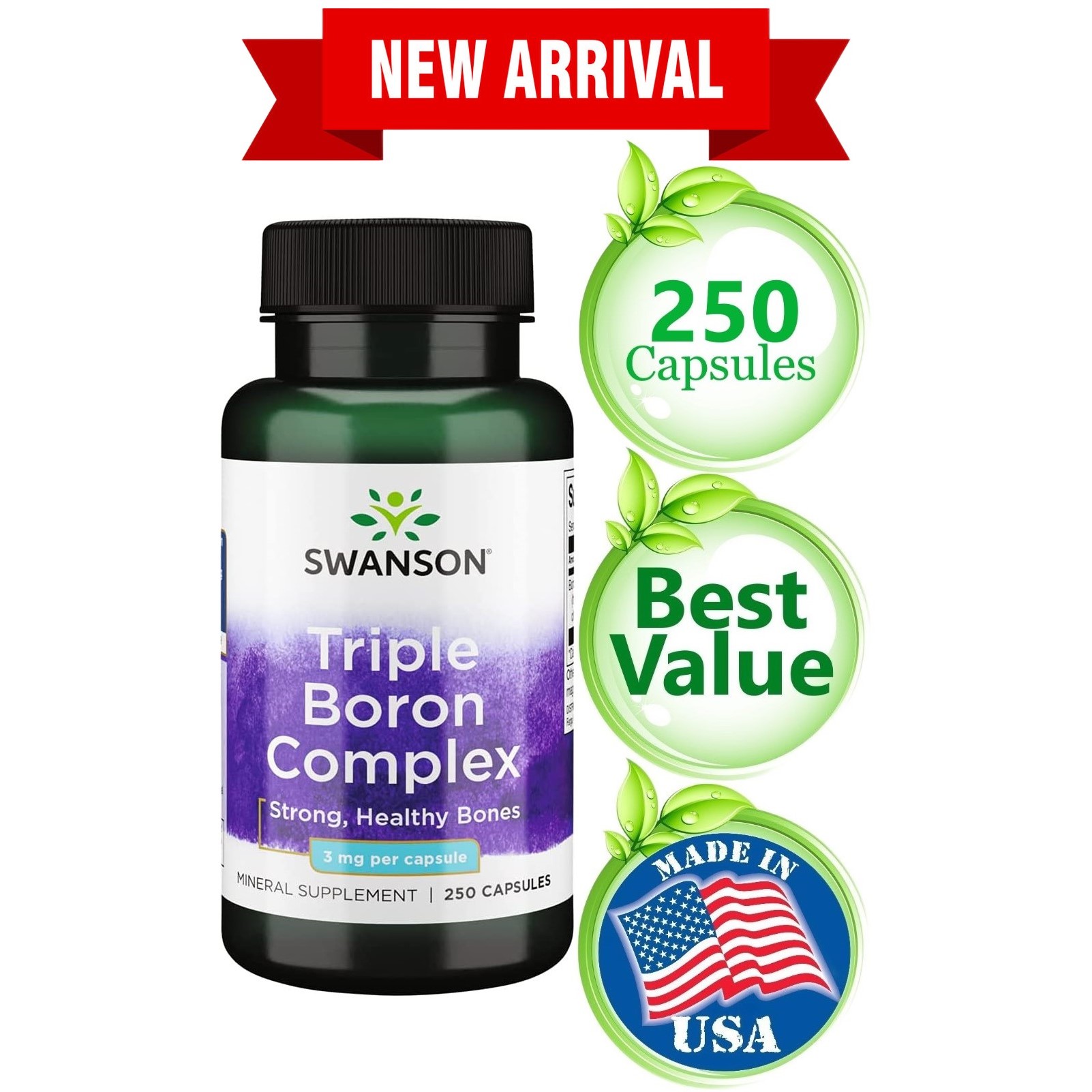 Triple Boron 250/60 Caps Enhanced Absorption w/ Citrate for Brain ...