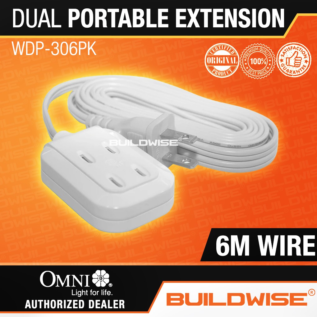 Omni Dual Portable Extension Cord Set 6 Meter Wire Wdp 306pk「buildwise」 New Arrival Lazada Ph