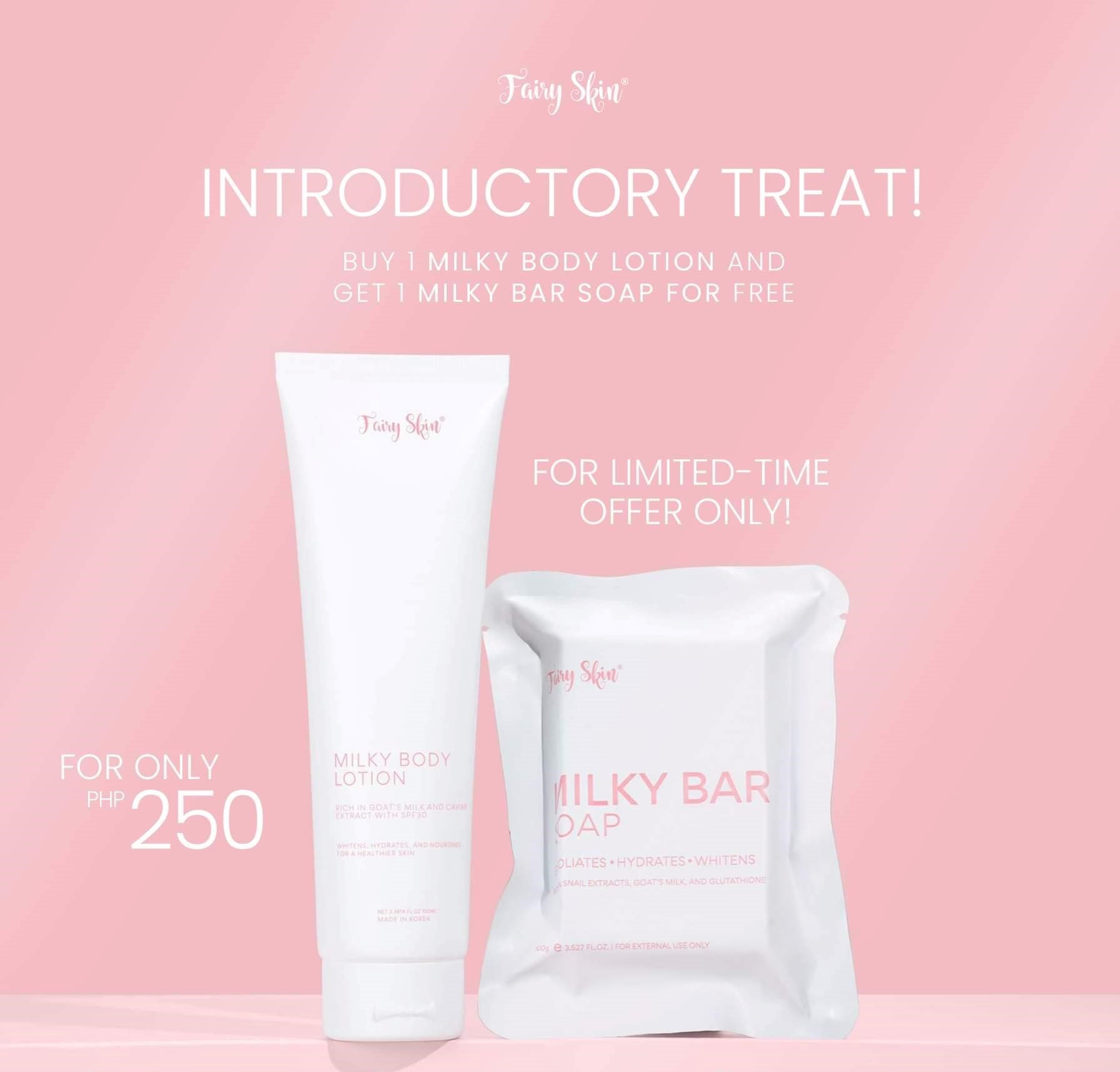 Fairy Skin Milky Duo (Buy 1 Milky Body Lotion and Get 1 Free Milky Bar ...