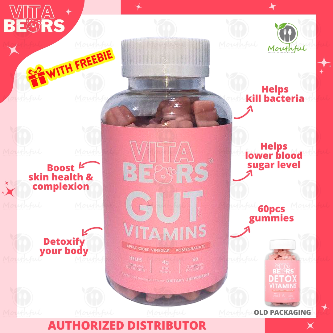 VITABEARS DETOX / GUT VITAMINS Chewable Detox Gummy bears, apple cider ...