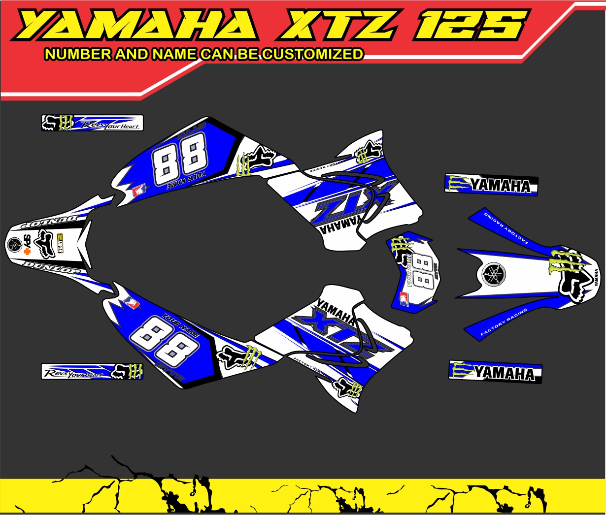 Yamaha xtz 125 full body decals | Lazada PH